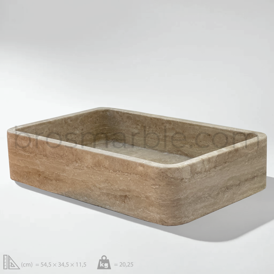 Light Travertine Rectangular Vessel Sink | Bathroom Sinks – Buy Now ...