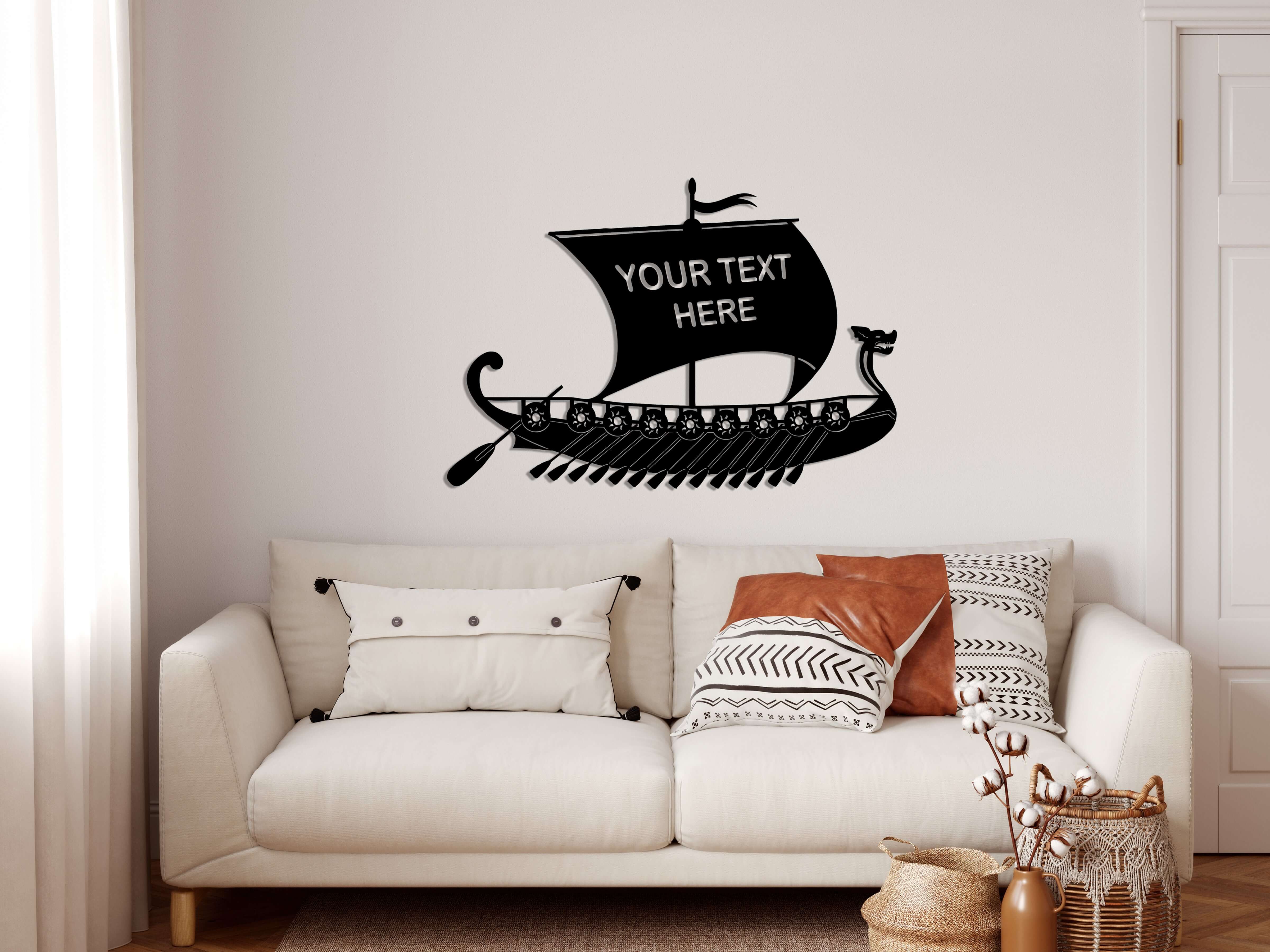 Personalized Viking Ship Metal Wall Art – Dekadron