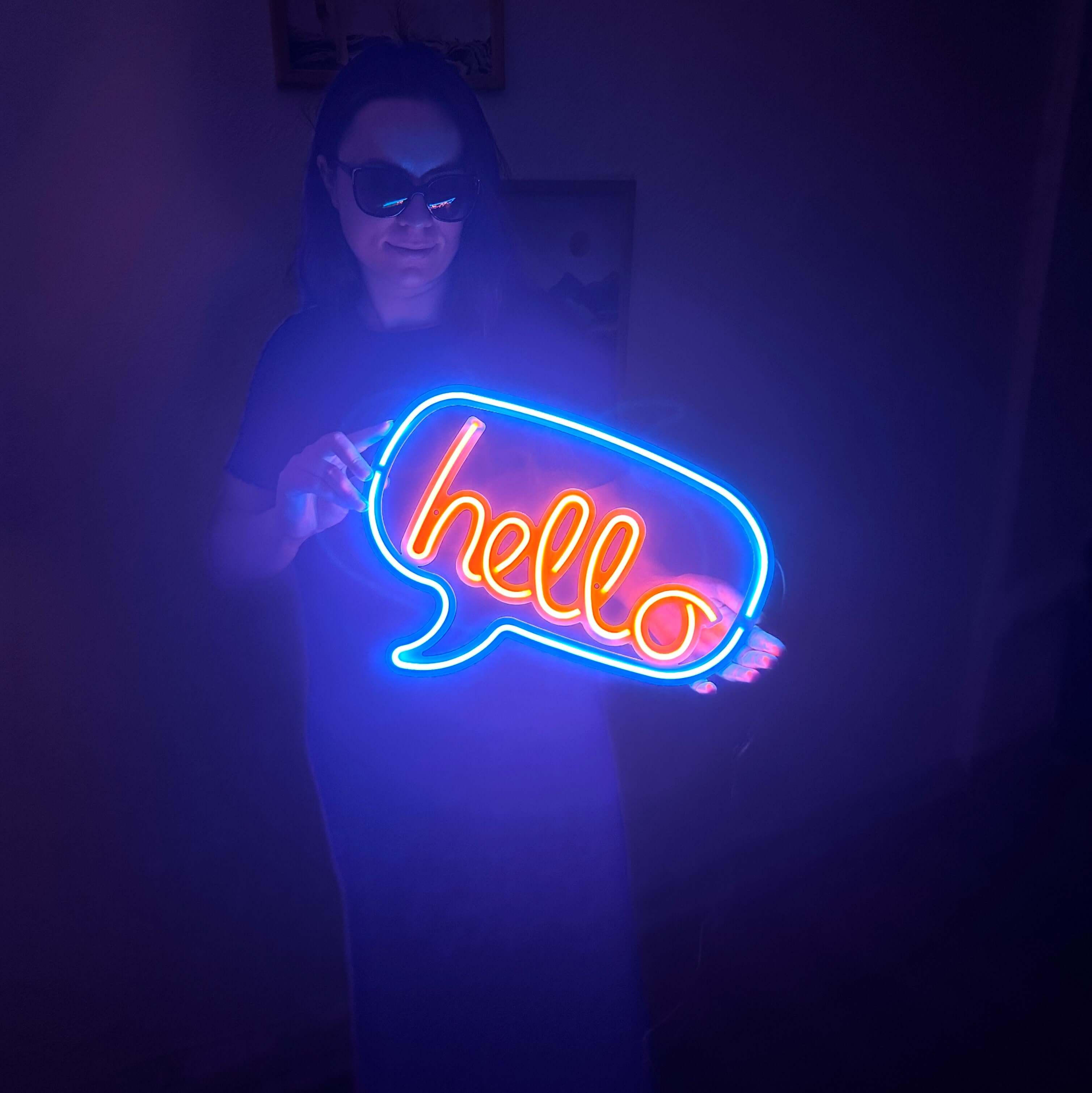 Hello Neon Metal Sign, Neon Wall Decor – Dekadron