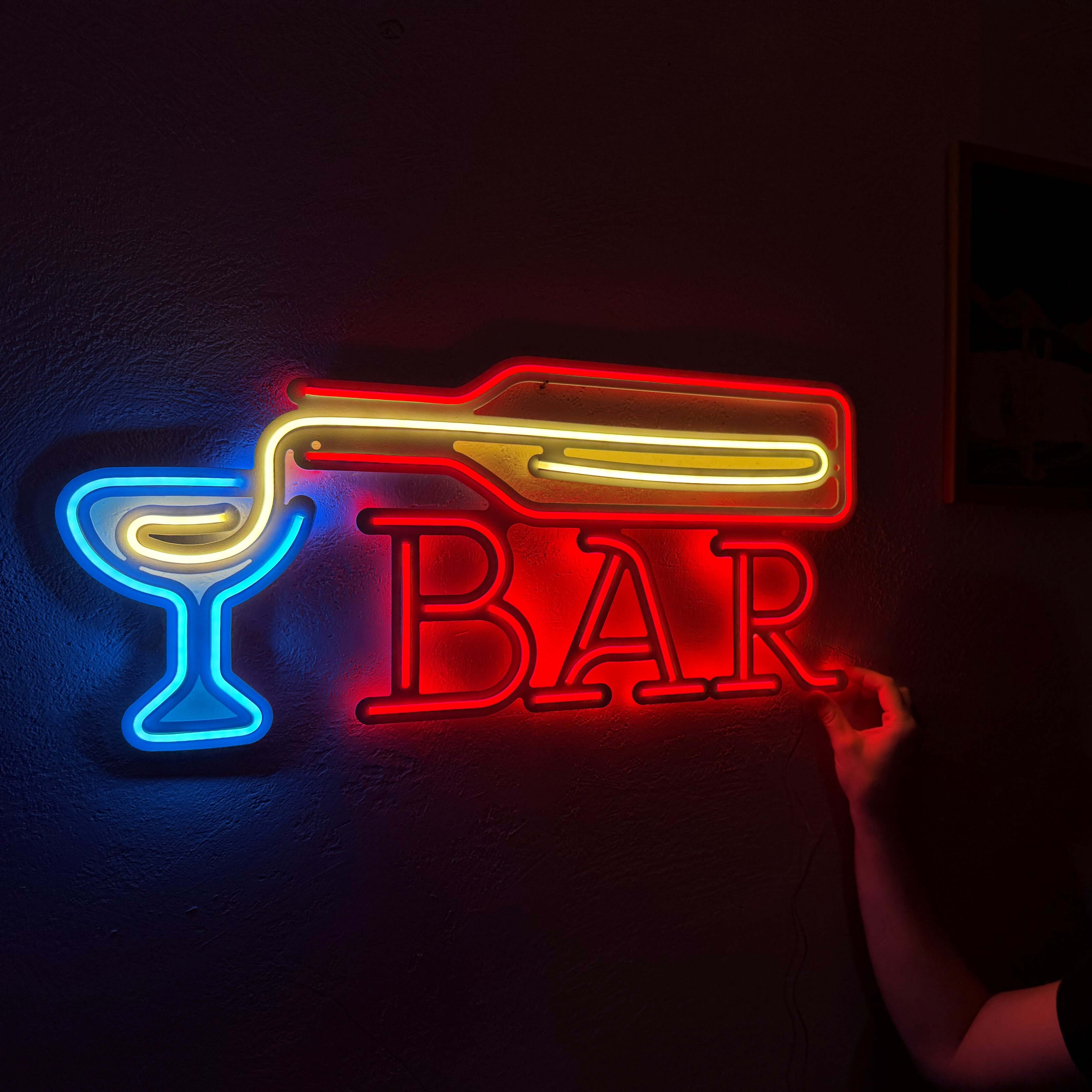 Bar Neon Metal Sign – Dekadron