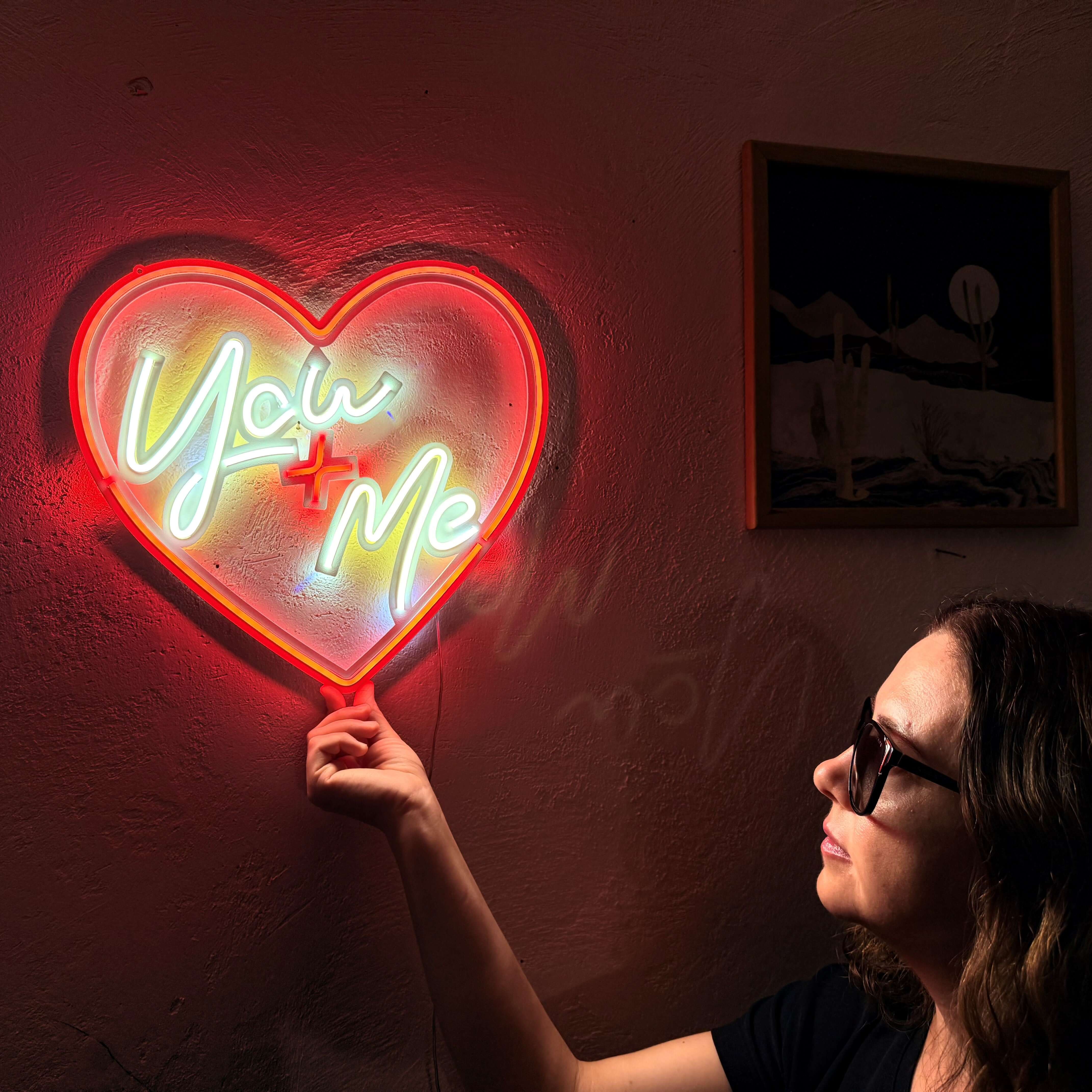 You + Me Neon Metal Sign – Dekadron