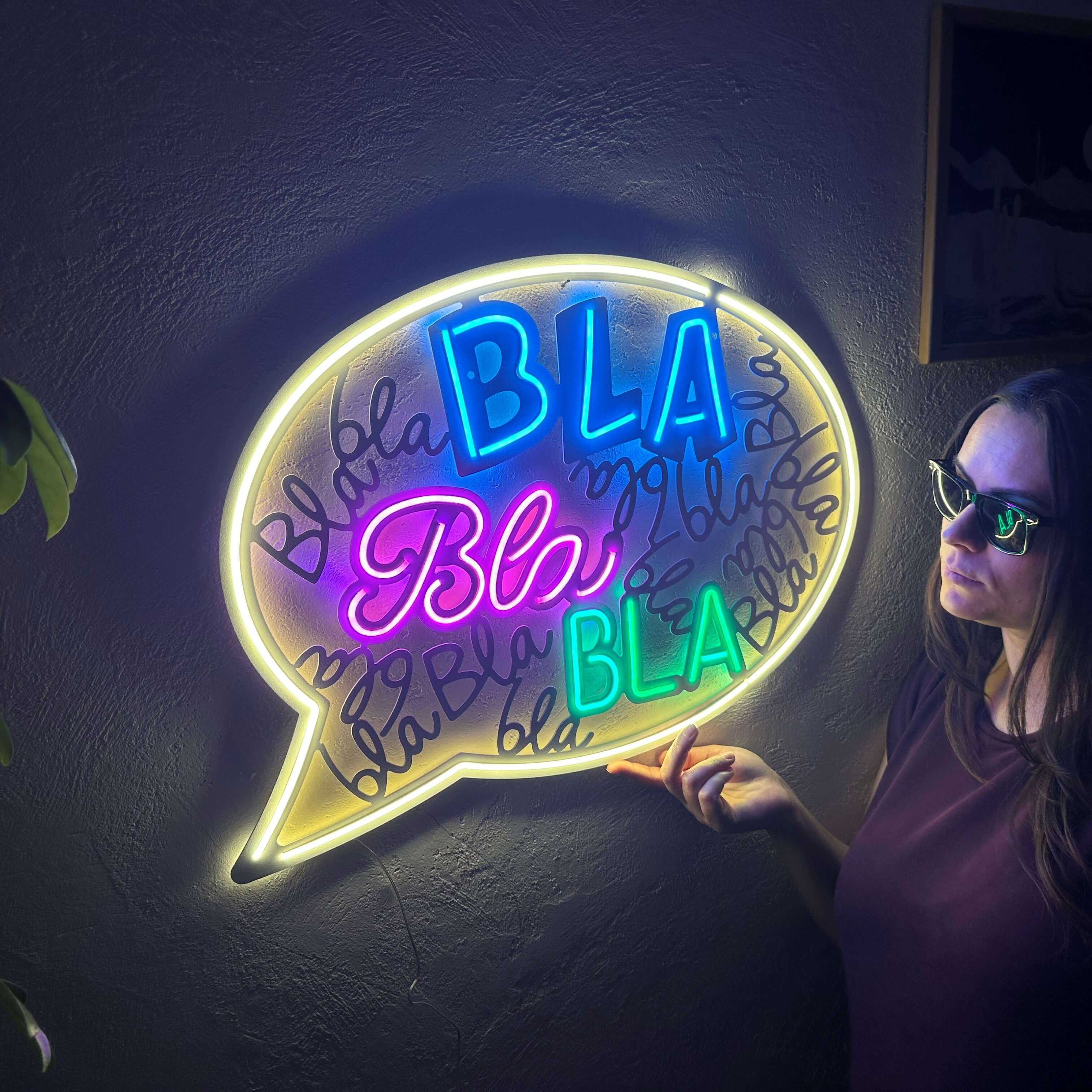Bla Bla Neon Metal Sign – Dekadron